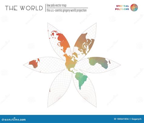 Low Poly World Map Stock Vector Illustration Of Landmark 180641856