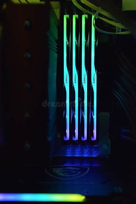 Luminous Panel Package Of G Skill Ddr Trident Z Rgb Desktop Memory On Light Background