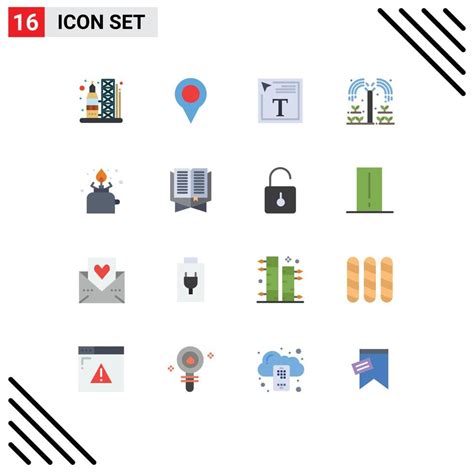 Group Of 16 Modern Flat Colors Set For Cooking Plant Color Fill In Text Nature Agriculture