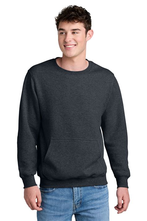 Port And Co Core Fleece Crewneck Pocket Sweatshirt Product Company