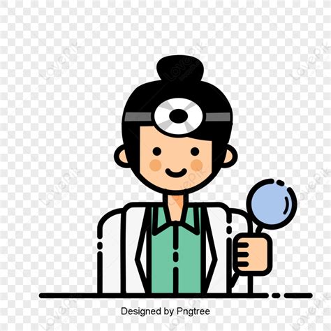 자유형 벡터 라인 바람 만화 치과 의사 돋보기 일러스트하얀여자 Png 일러스트 무료 다운로드 Lovepik
