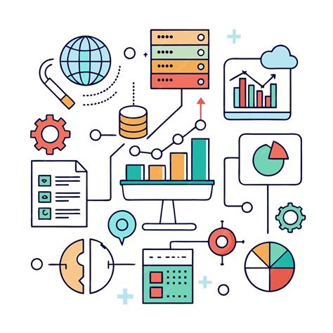 Colorful Data Analytics And Server Illustration Premium Ai Generated