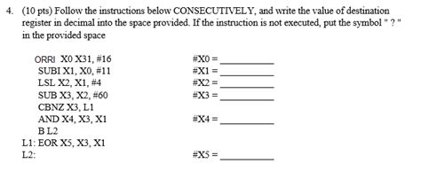Solved 4 10 Pts Follow The Instructions Below Chegg Com