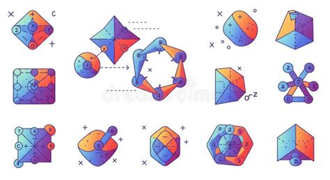 Geometric Shapes And Structures Are Illustrated In Vibrant Gradient