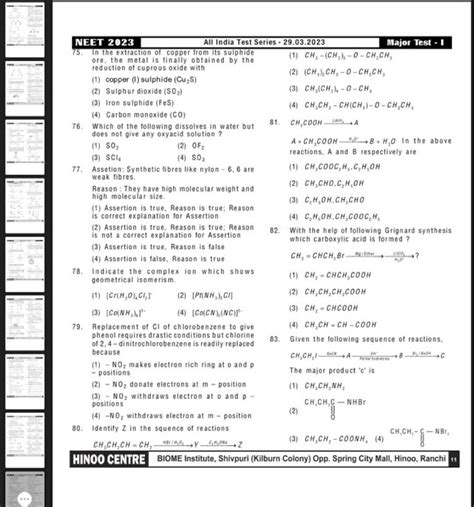 Given The Following Sequence Of Reactions Because Filo