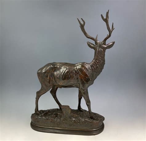 Proantic Twelve Point Stag Large Model Bronze By Alfred Dubucand