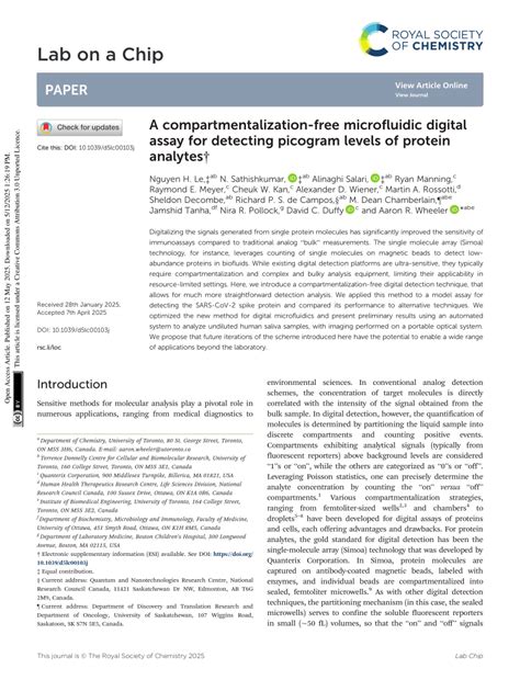 Pdf A Compartmentalization Free Microfluidic Digital Assay For