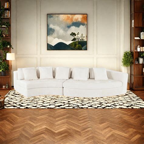 Ivy Bronx Pure Foam Modular Sofa 2 Piece Set With 5 Cushions 4 Seater