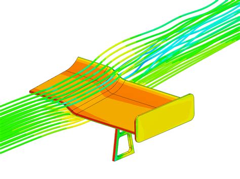 Cfd Simulation Airflow Around A Gt Car Spoiler By Shabbeersayhan