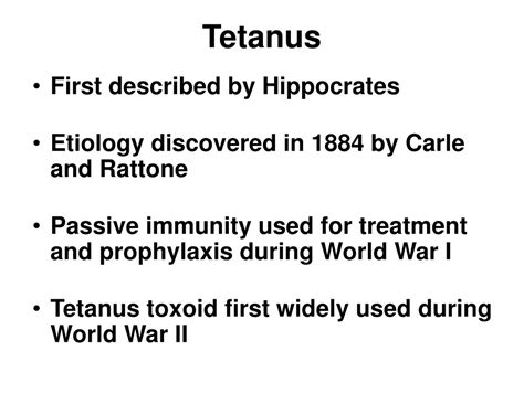 Ppt Tetanus Epidemiology Prevention And Vaccination Program Powerpoint Presentation Id 9205512