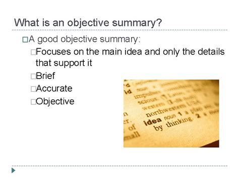 Writing An Objective Summary Writing An Objective Summary