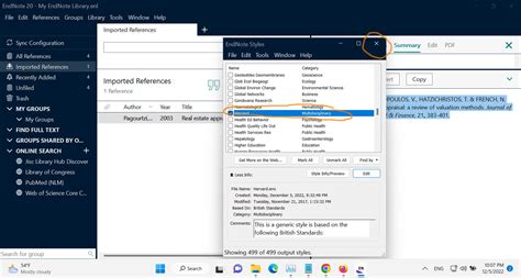 Endnote X203 How To Choose A Bibliographic Reference Output Style