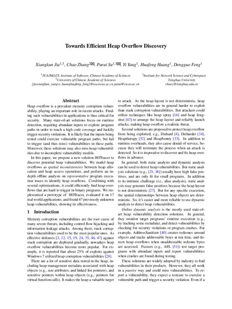 Fillable Online Automatically Assessing Crashes From Heap Overflows Fax Email Print Pdffiller