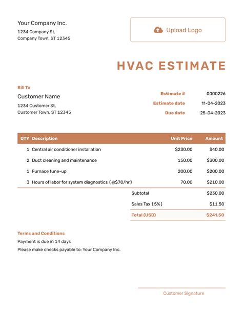 Free Hvac Estimate Template