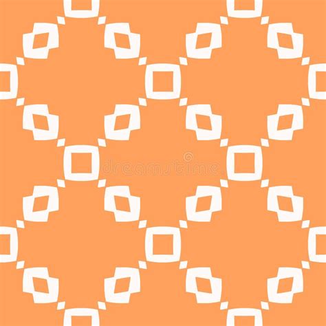 Vector Orange Geometric Seamless Pattern With Squares Rhombuses Grid Mesh Stock Vector