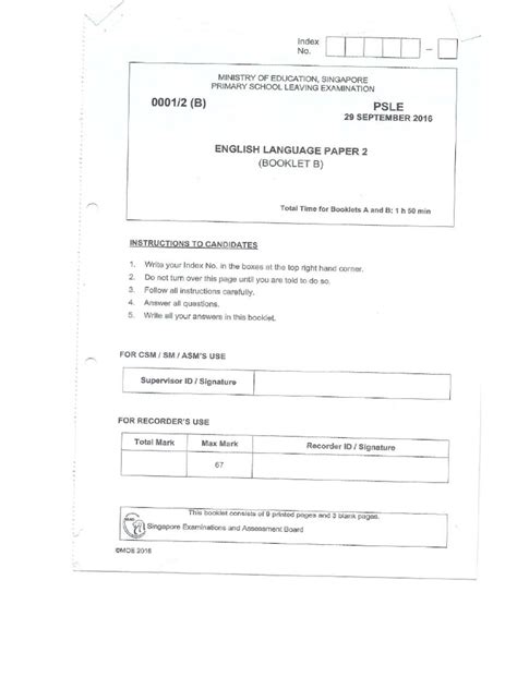 Psle P6 2016 Booklet B Answers Pdf