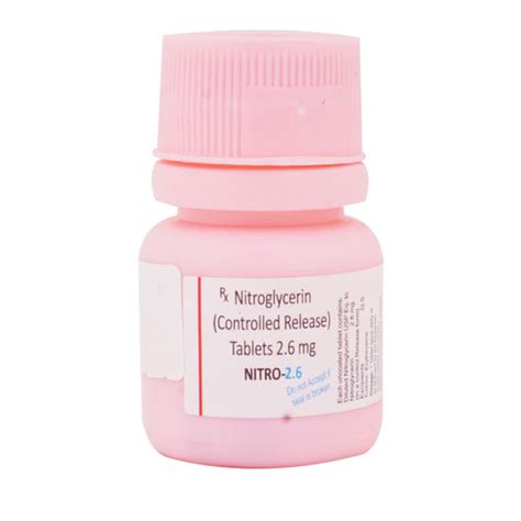 Nitroglycerin 2 6 Mg Tablet At Rs 500 Bottle Nitroglycerin Tablet In