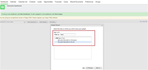 Sage Crm Dashboard To Show Leads Generated By Source Sage Crm Tips