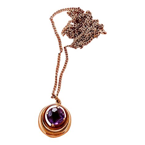 Vintage 14kt Amethyst Pendant Necklace Chairish
