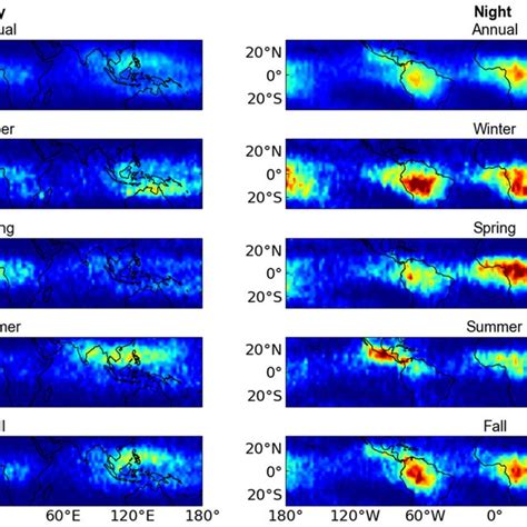 The Spatial Distribution Of The Tropical Tropopause Layer Ttl Cloud