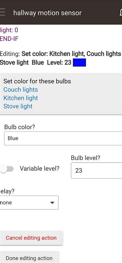 Rule Machine Bulb Level Input Stuck At 23 Devices Hubitat