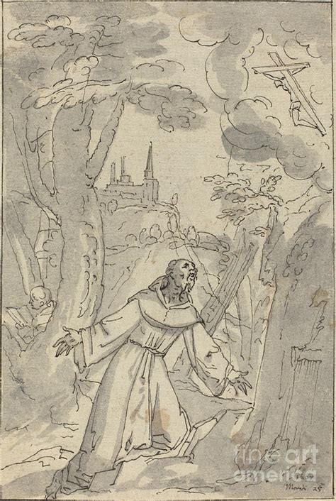 The Stigmatization Of Saint Francis Drawing By Johann Matthias Kager