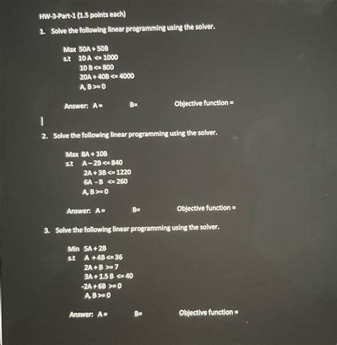 solved hw 3 part 1 1 5 points each 1 solve the following