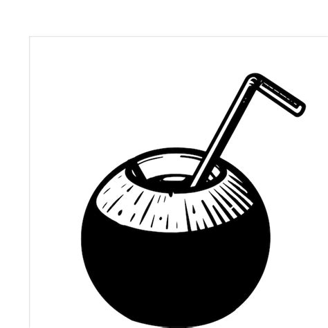 Coconut Cocktail Svg Premium Ai Generated Vector