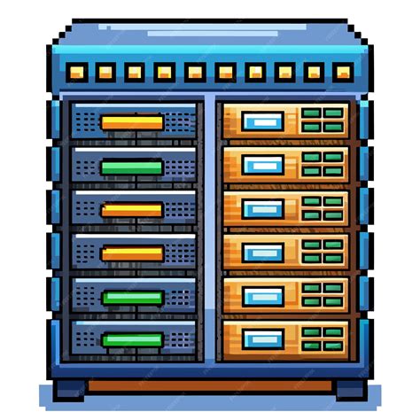 Retro Pixel Art Server Rack Illustration For Tech Themed Designs Premium Ai Generated Vector