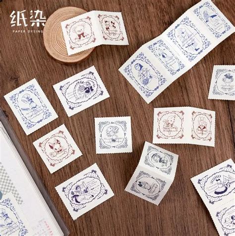 Diy 스탬프 카드 달 포스트 시리즈 종이 스티커 스탬프 스티커 일기 스크랩북 Zr1360memo Pads Aliexpress