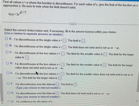 Solved Find All Values X A Where The Function Is Chegg