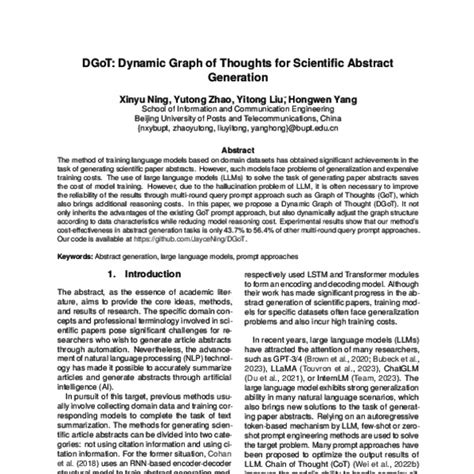 dgot dynamic graph of thoughts for scientific abstract generation