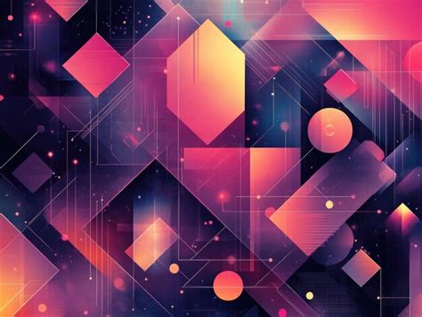 Futuristic Geometric Tech Pattern With Overlapping Shapes And Gradients Premium Ai Generated Image