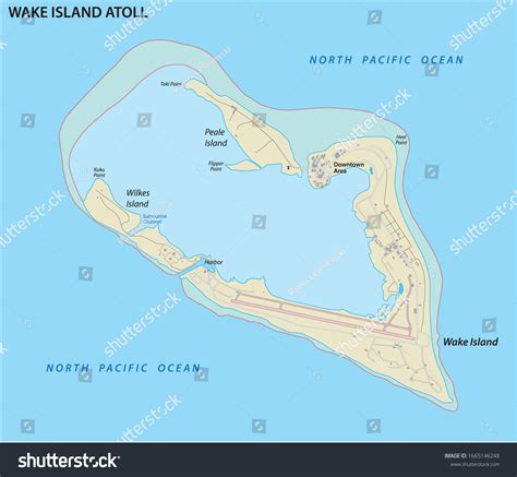 Map Wake Island Atoll Unorganized Territory Stock Vector Royalty Free