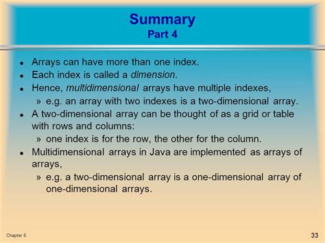 Chapter 6 1 L Array Basics L Arrays In Classes And Methods L