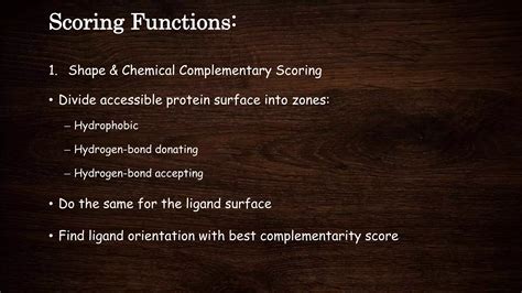 Scoring Function Pptx Chemistry Science