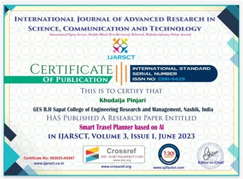khudaija pinjari on linkedin ijarsct researchpaper machinelearning
