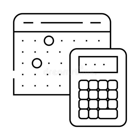 Calculation Of Cost And Terms Line Icon Vector Illustration Stock