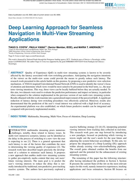 PDF Deep Learning Approach For Seamless Navigation In Multi View Streaming Applications