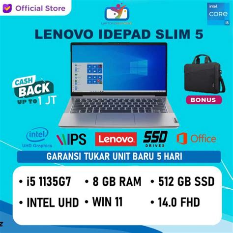 Promo Laptop Lenovo Ideapad Slim I I G Gb Ssd Irisxe W Ohs Diskon Di Seller