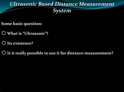 Ultrasonic Based Distance Measurement System Pdf