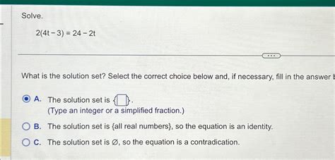 Solved Solve24t 324 2twhat Is The Solution Set Select