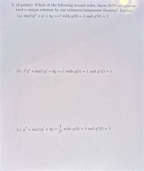 solved 3 6 points which of the following second order