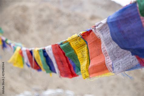 Buddhist Tibetan Prayer Flag Colorful Flag Different In Five Color