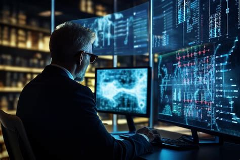 Premium Ai Image Analyst Uses A Computer Technology Business Analysis