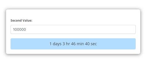 Seconds To Days Converter Conversion Calculator