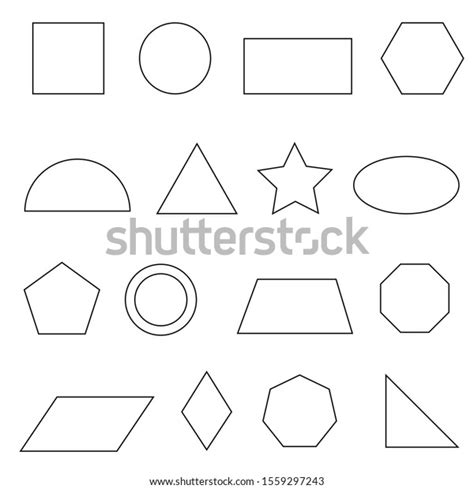 Set Vector Outlines Simple Flat Geometric Stock Vector Royalty Free 1559297243 Shutterstock