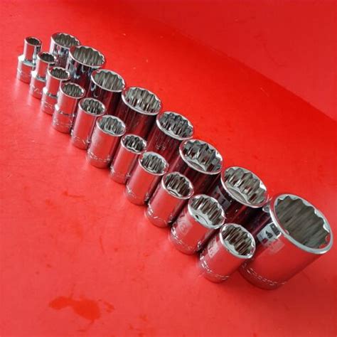 New Craftsman Easy Read 19 Pc 12 Drive 12pt Shallow Sae Socket Set 38 To 1 12 Ebay