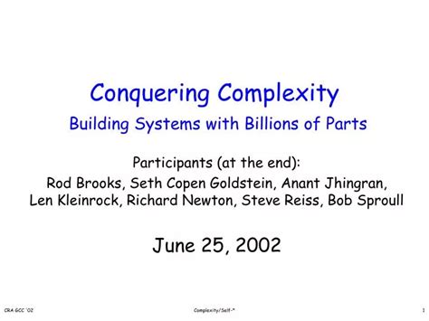 Ppt Conquering Complexity Building Systems With Billions Of Parts