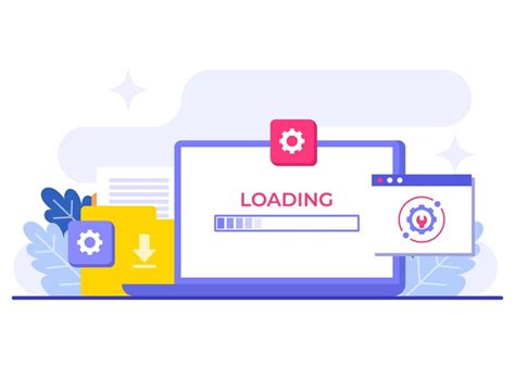 Premium Vector Software Upgrade Process On Device Loading Bar On The Screen Loading Speed Fast
